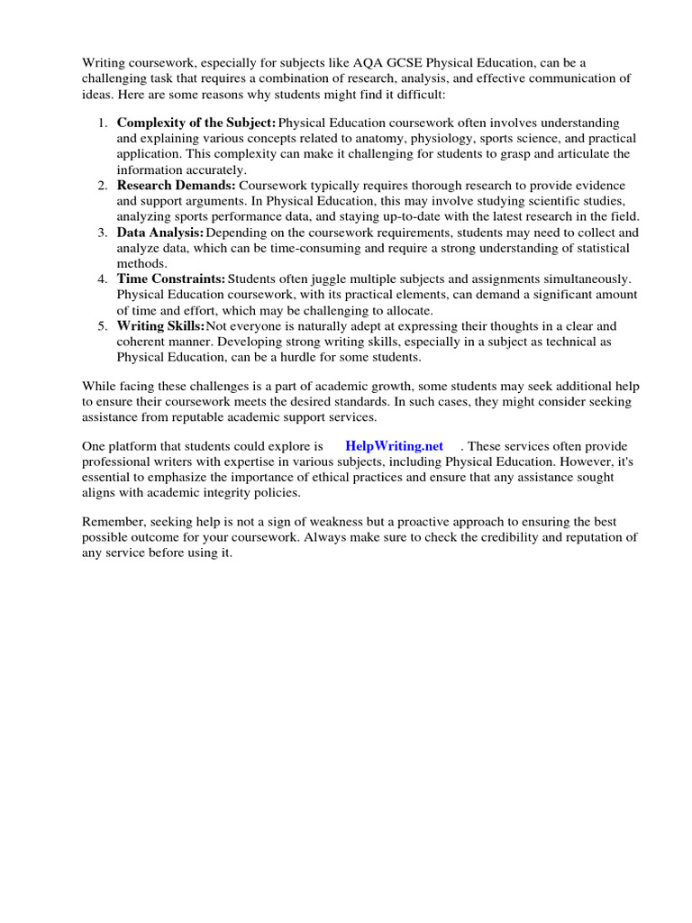 Aqa Gcse Physical Education Coursework | PDF | Physical Fitness | Blood