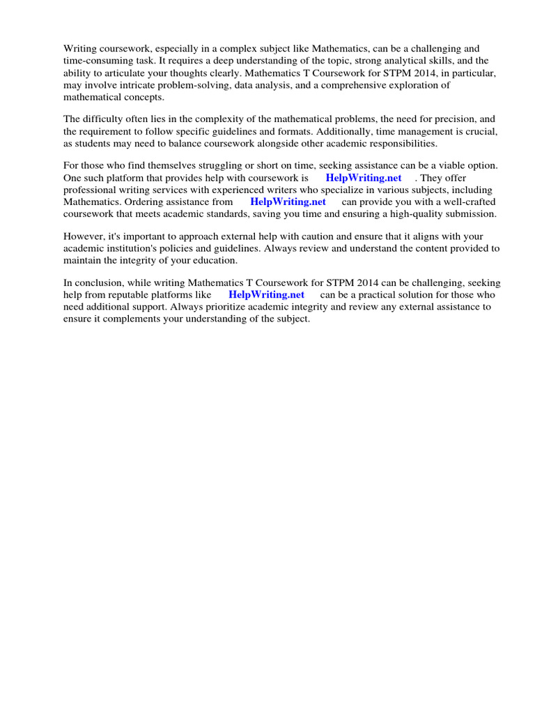 Mathematics T Coursework STPM 2014 | PDF | Mathematics | Geometry