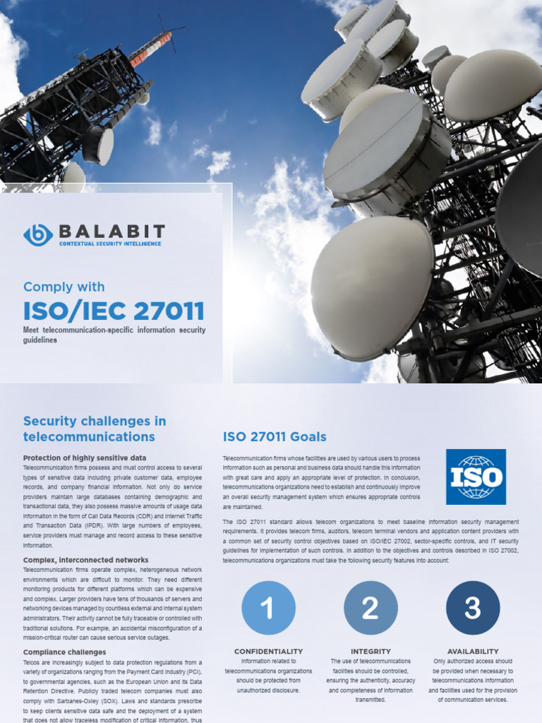 BalaBit Comply ISO 27011 | PDF | Information Security | Computer Security