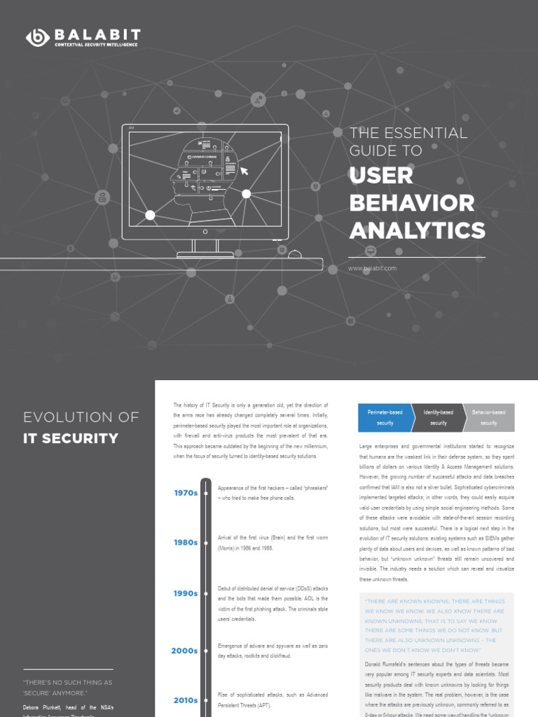 Balabit Essential Guide To User Behavior Analytics | PDF | Computer Security | Security