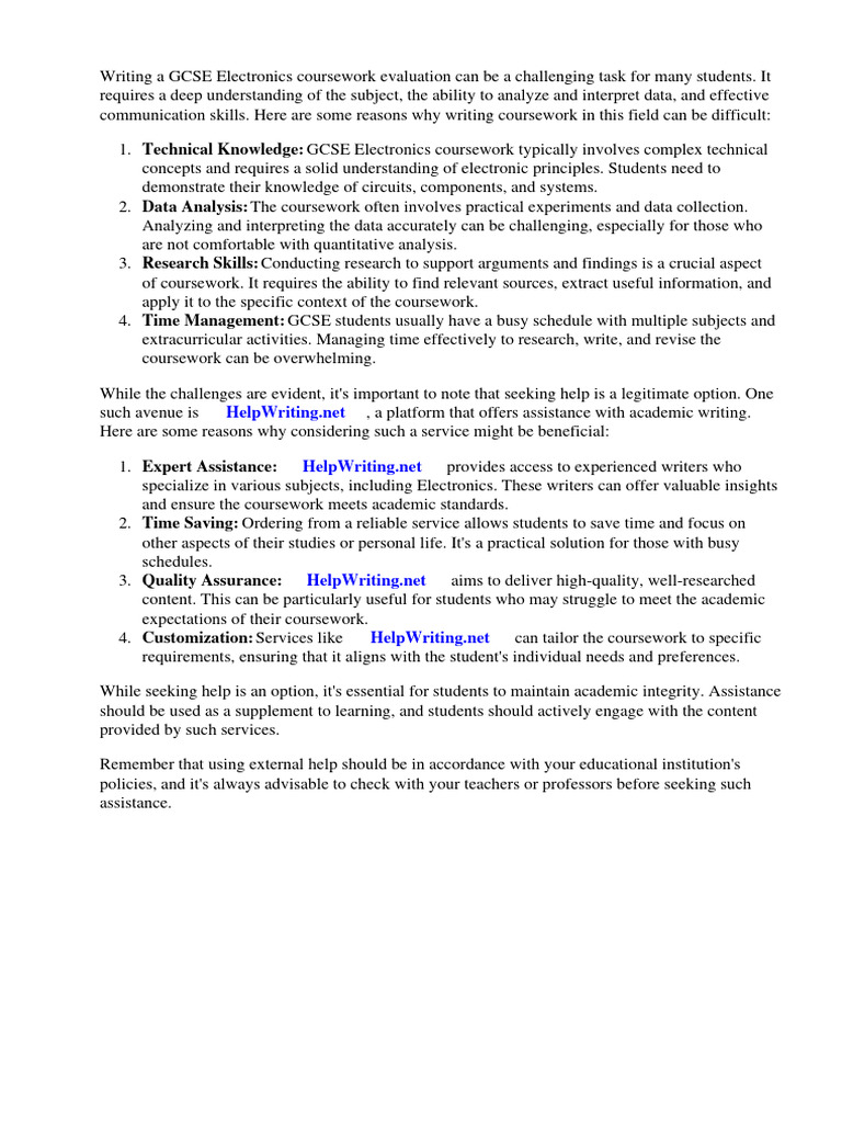 Gcse Electronics Coursework Evaluation | PDF | Data | Knowledge