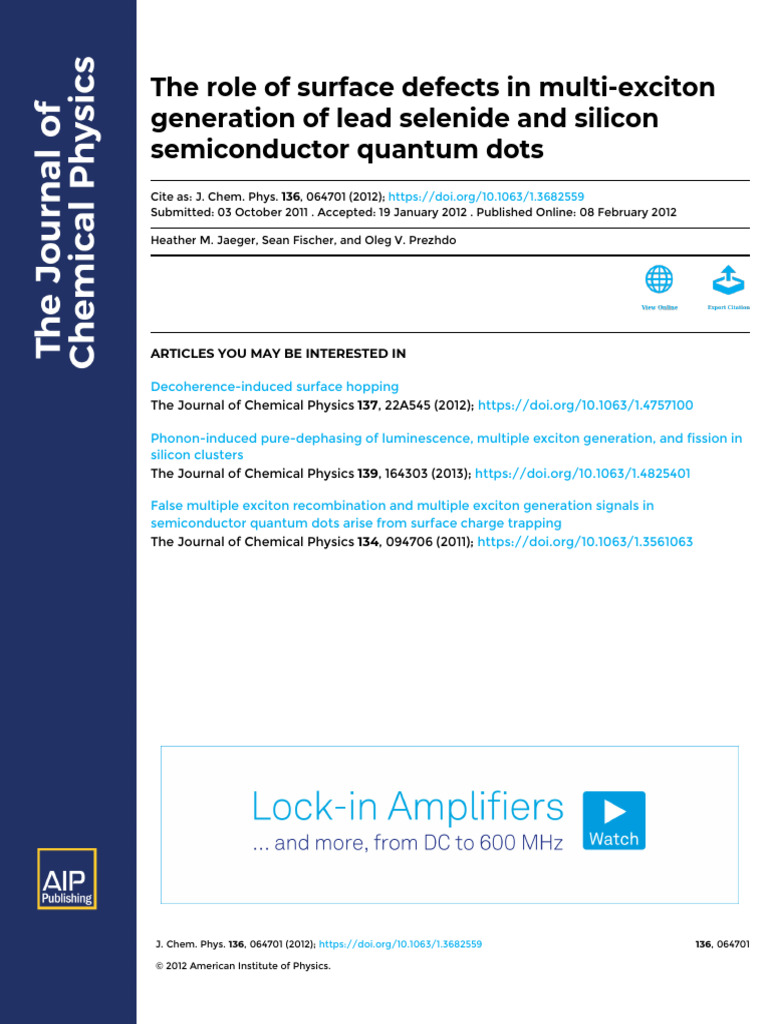 Surface Defects in Silicon Selenide MEG | PDF | Band Gap | Semiconductors