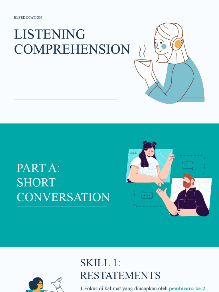 Listening Comprehension Skills Guide | PDF | Language Arts & Discipline ...