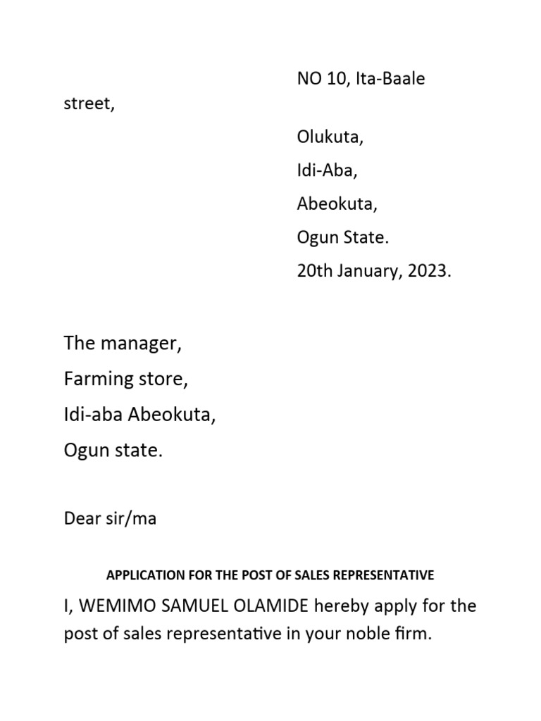 My Application Latter | PDF