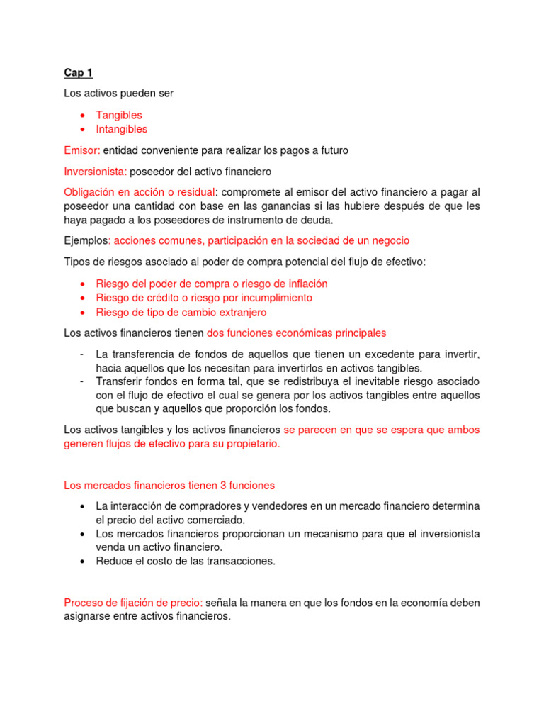 Guia Primer Parcial Mercados Financieros | PDF | Moneda | Bancos