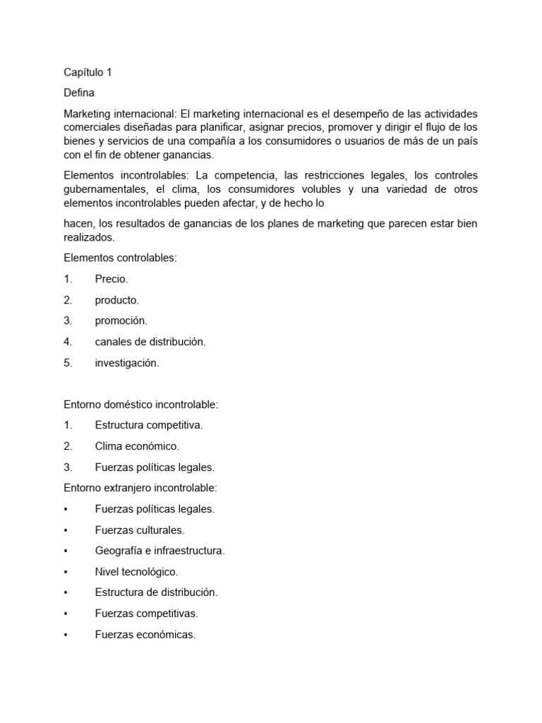 Guia Capitulo 1 | PDF | Marketing | Mercado (economía)