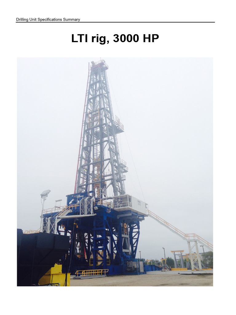 Lti - Rig 727 Sumspec | PDF | Horsepower | Drilling Rig