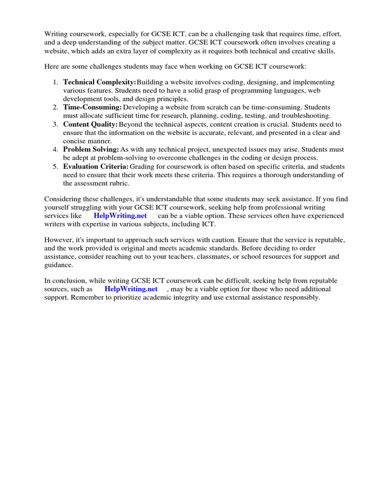 Gcse Ict Coursework Website | PDF | Educational Technology | Software