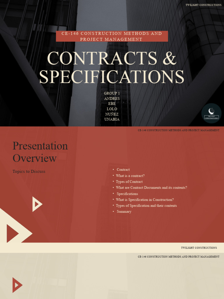 Construction Contracts Overview Guide | PDF | Specification (Technical ...
