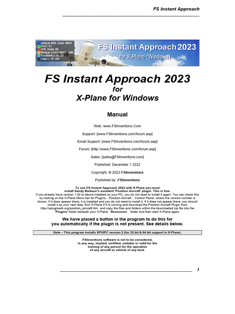 FSInstant Approach Manual | PDF | Computing | Software