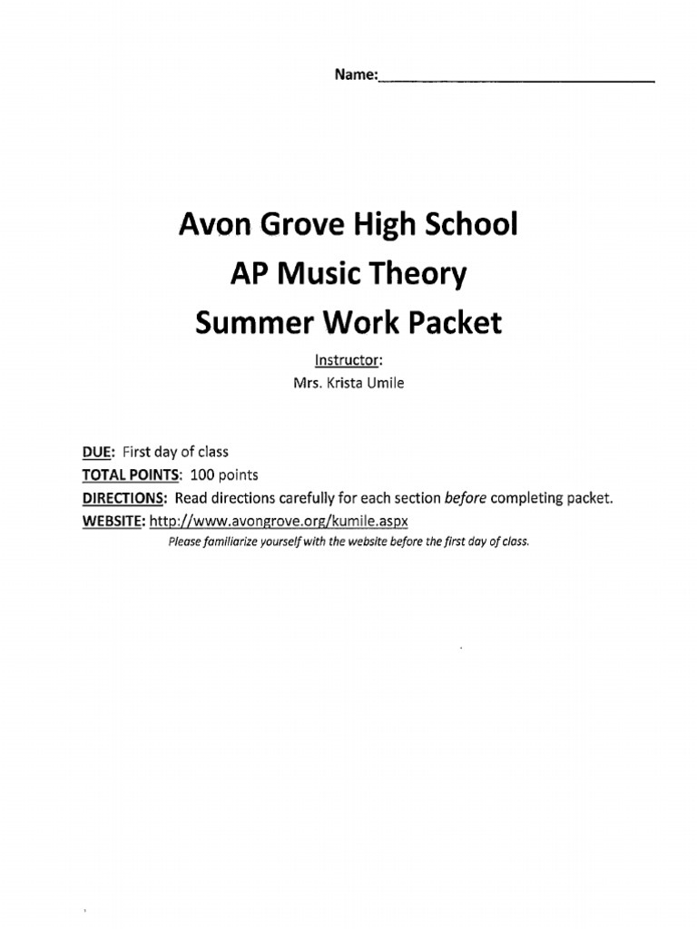 AP Music Theory Summer Prep | PDF | Chord (Music) | Musical Techniques