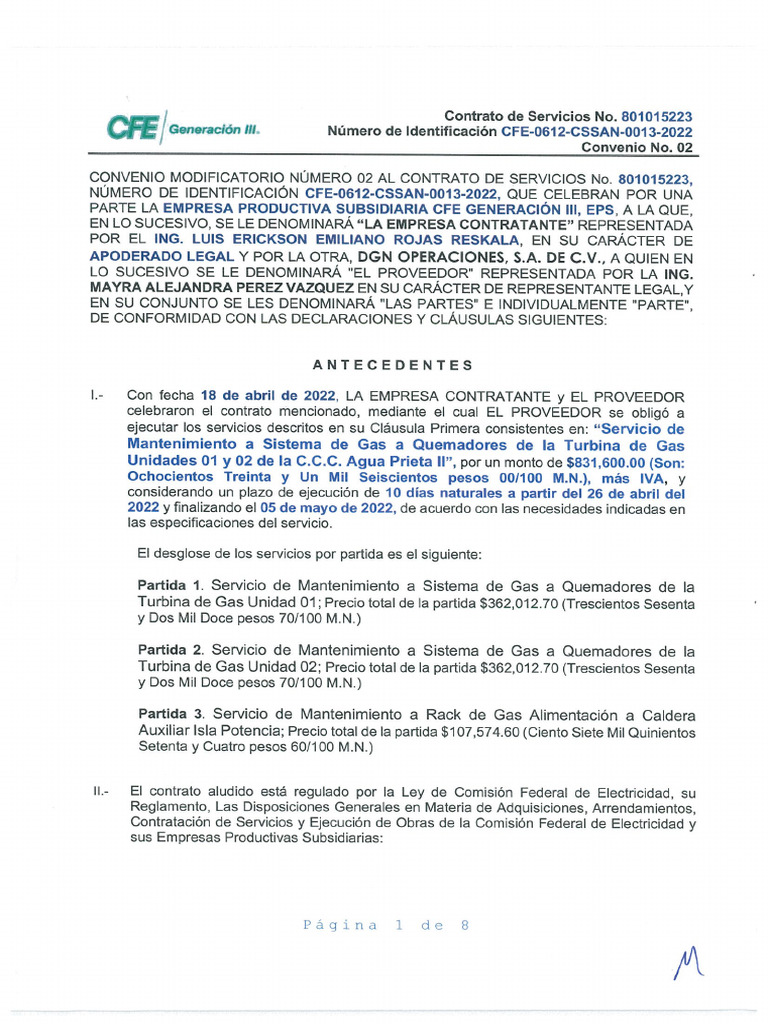 Convenio Cfe Agua Prieta | PDF