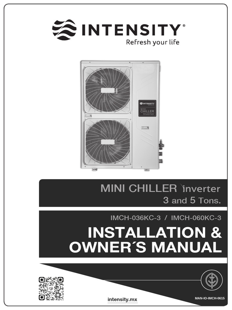 Installation Onwers Manual Mini Chiller Inverter Intensity 0 | PDF | Pump | Heat Exchanger