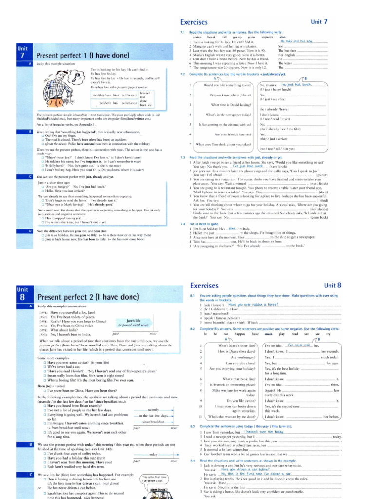 Present Perfect Activities - Pre Intermediate | PDF