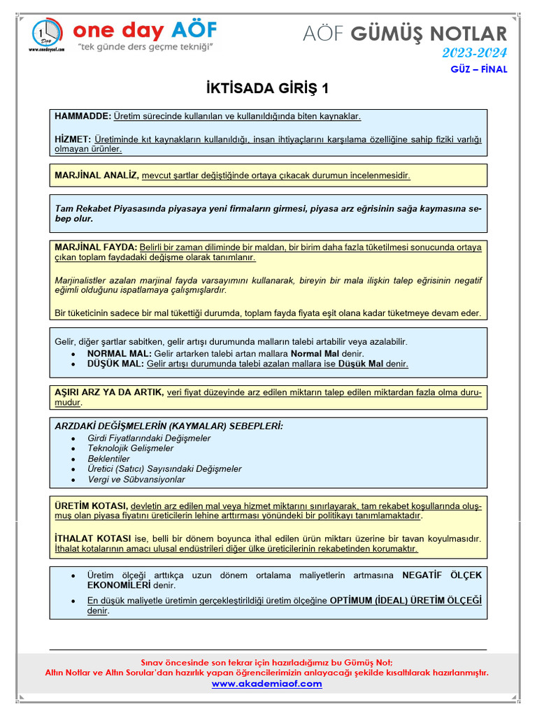 Iktisada Giris 1 | PDF