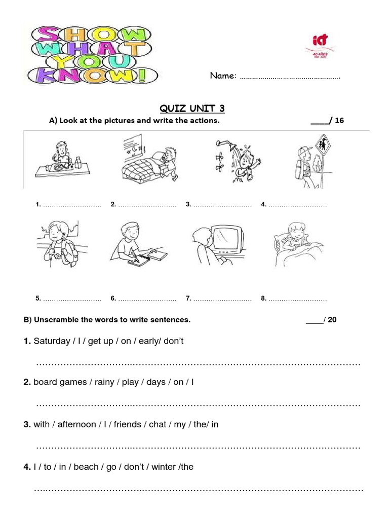 Test Unit 3 5th Year Ict | PDF