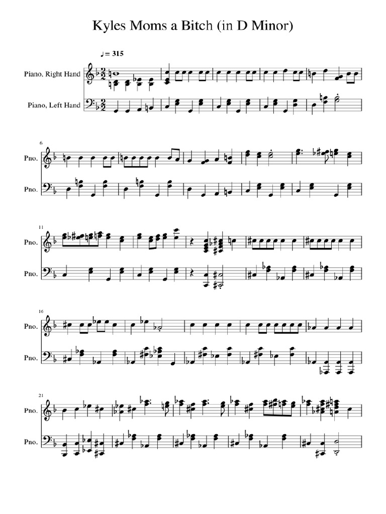 Kyles Mom's A Bitch (In D Minor) | PDF