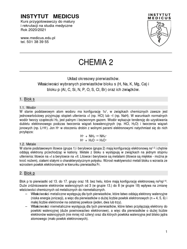 Medicus Chemia 2 | PDF