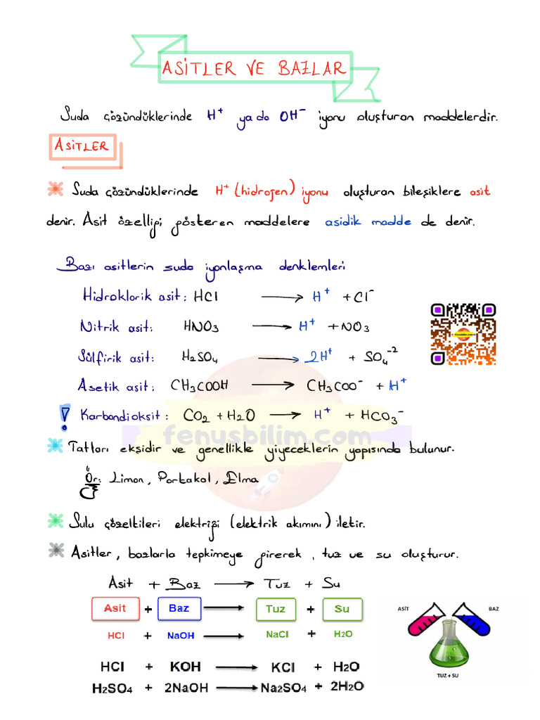 8.sinif Asit Ve Baz Fenusbilim Ders Notu | PDF