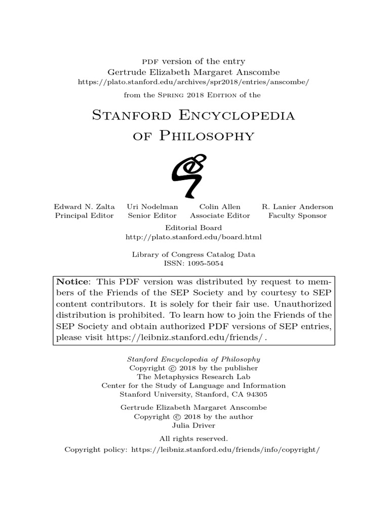 Anscombe SC | PDF | Action (Philosophy) | Intention