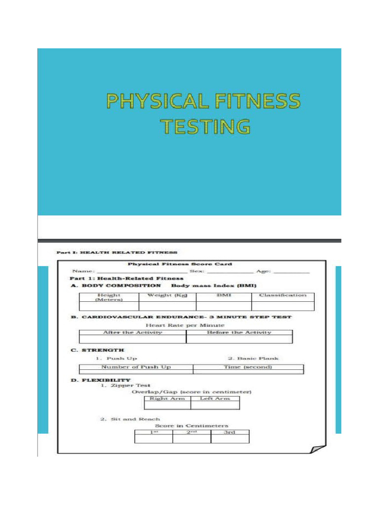 Physical Fitness Testing | PDF
