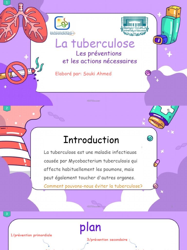 Prévention de la tuberculose par Dr Souki | PDF | Tuberculose | Infection