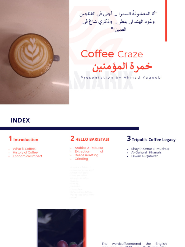 Coffee Presentation AHMAD BASHIR PDF | PDF | Coffee | Drink