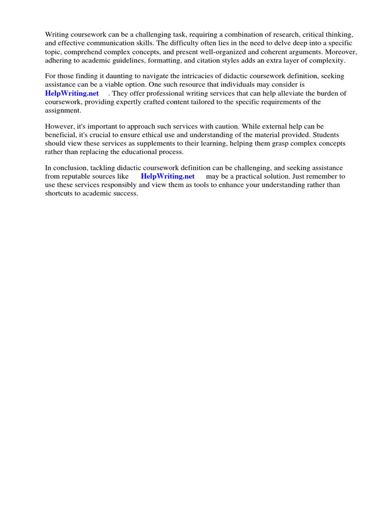 Didactic Coursework Definition | PDF | Thought | Curriculum