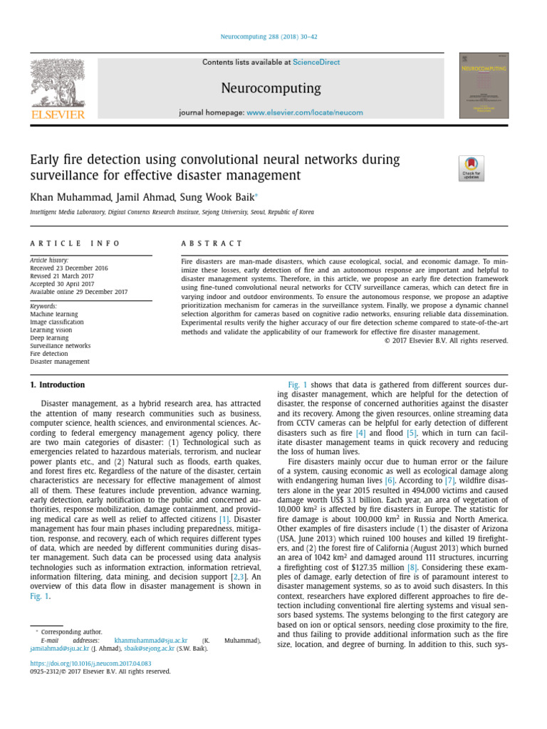 Early Fire Detection Using Convolutional Neural Networks During Surveillance For Effective ...