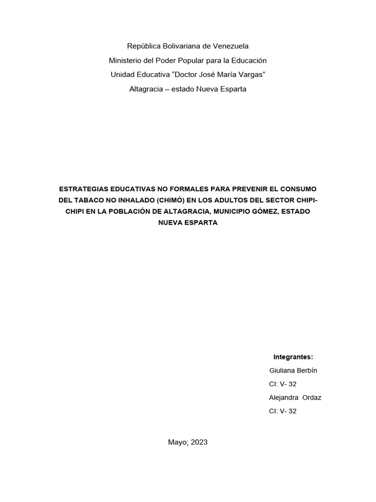 CHIMO | PDF | Cigarrillo | Tabaco