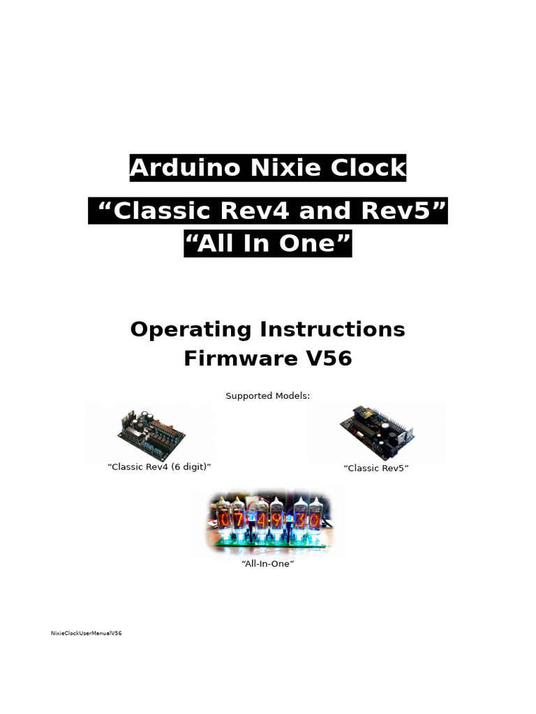 Arduino Nixie Clock Manual | PDF | Vacuum Tube | Clock