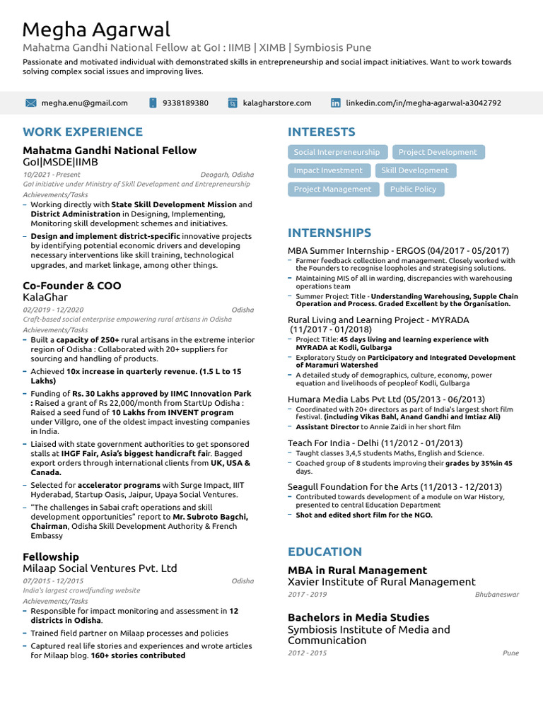Megha's Resume | PDF | Economies