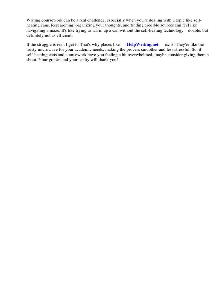 Coursework Self Heating Cans | PDF | Water | Drink
