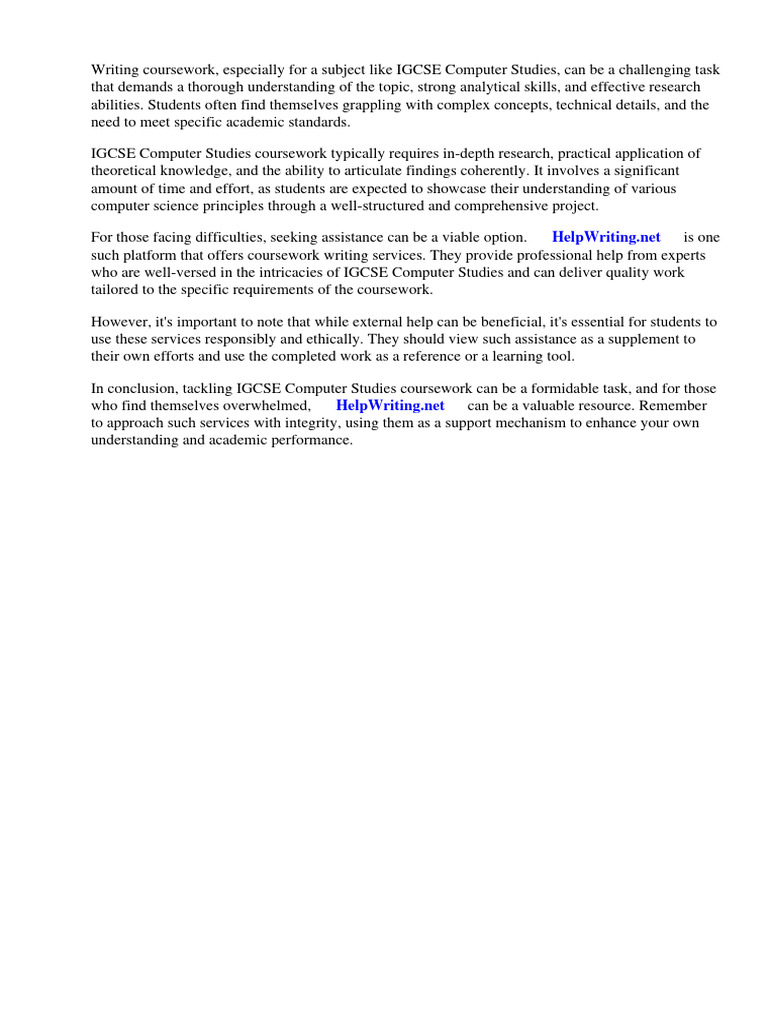 Igcse Computer Studies Coursework Sample | PDF | Qr Code | World Wide Web