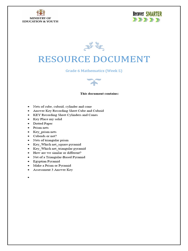 Resource Document W5 | PDF | Shape | Rectangle