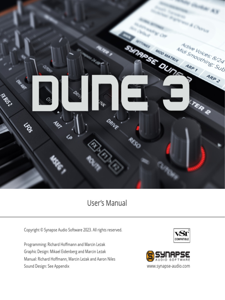DUNE 3 Manual | PDF | Installation (Computer Programs) | Synthesizer