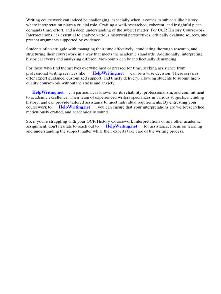 Ocr History Coursework Interpretations | PDF | Facebook | Linked In