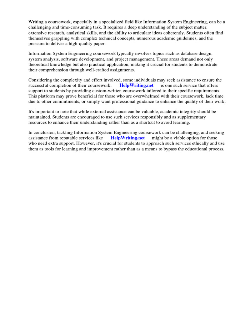 Information System Engineering Coursework | PDF | Systems Engineering | Engineering
