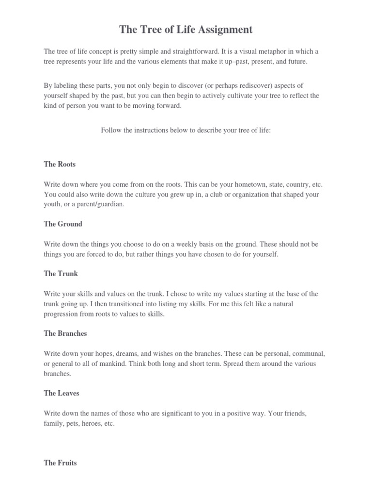 Retaining Students Tree of Life Assignment DR Kristy James | PDF ...