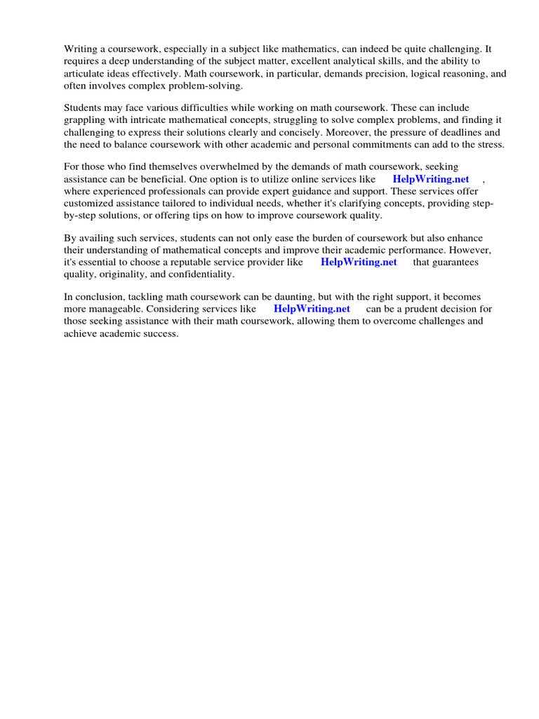 Math T Coursework 2014 Answer | PDF | You Tube | Mathematics