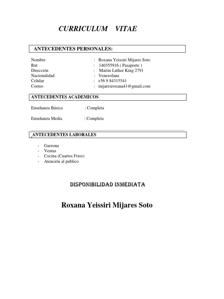 Curriculum Roxana | PDF