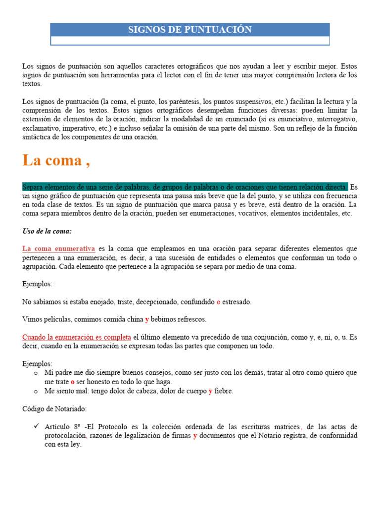 Lenguaje 15-04-2023 Signos de Puntuacion | PDF | Coma | Puntuación