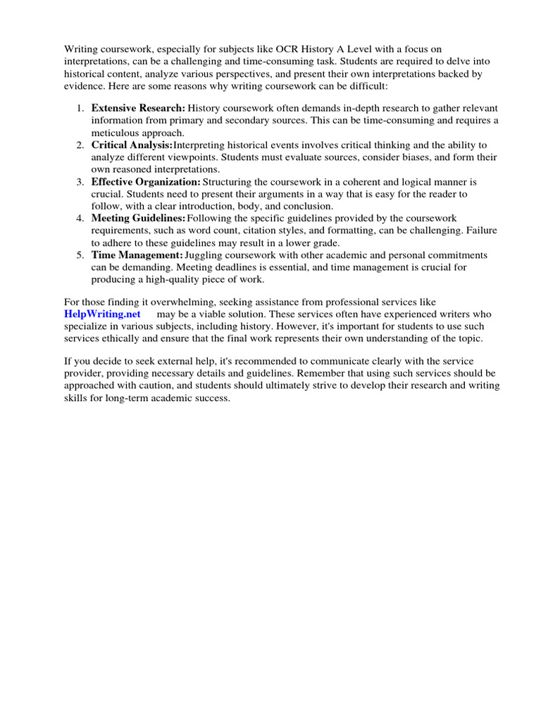 Ocr History A Level Coursework Interpretations | Download Free PDF ... Ocr History A Level Coursework Interpretations | Download Free PDF ...