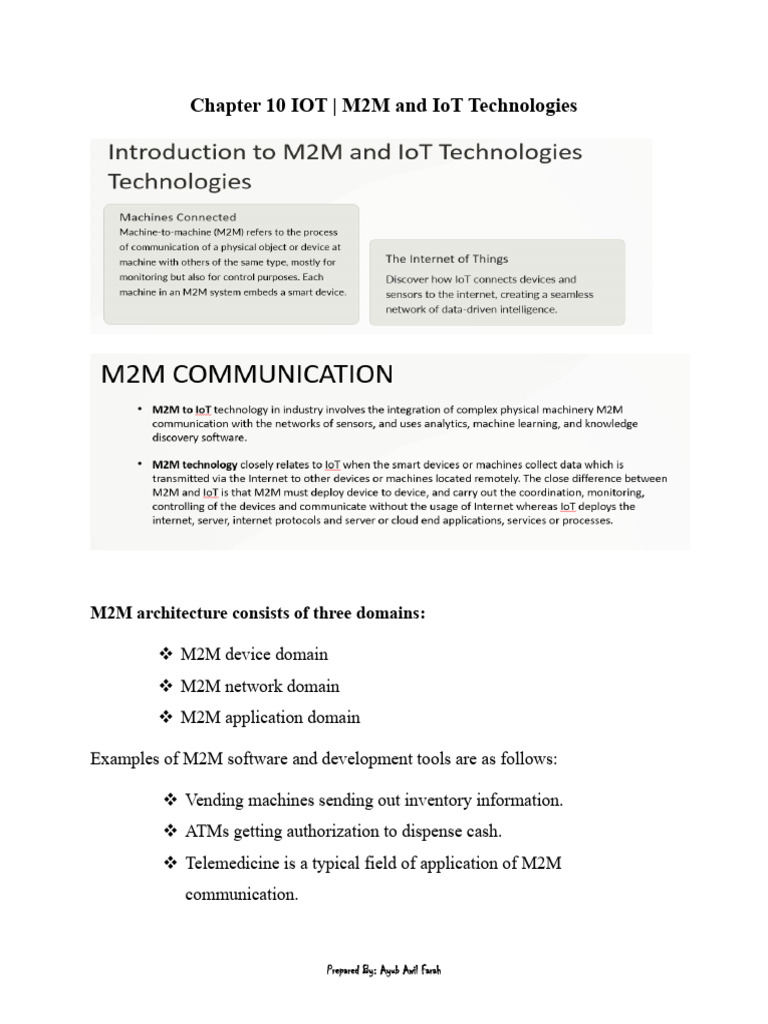 Chapter 10 IOT M2M and IoT Technologies | PDF
