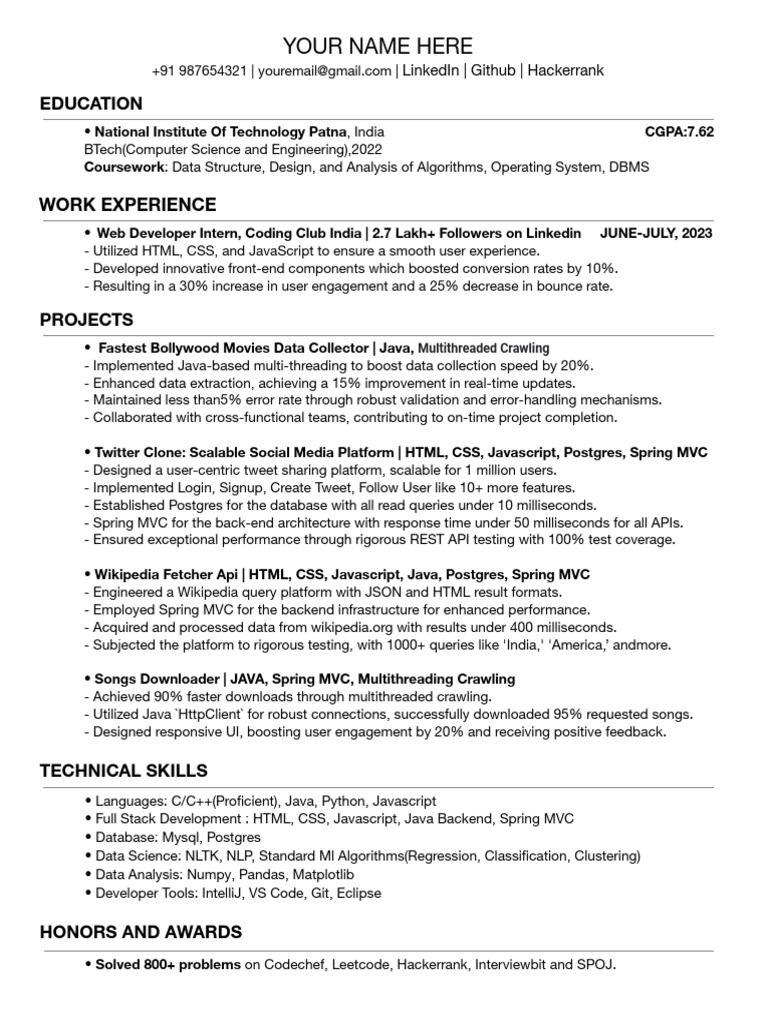 Aspiring Full-Stack Developer Resume | PDF | Computers