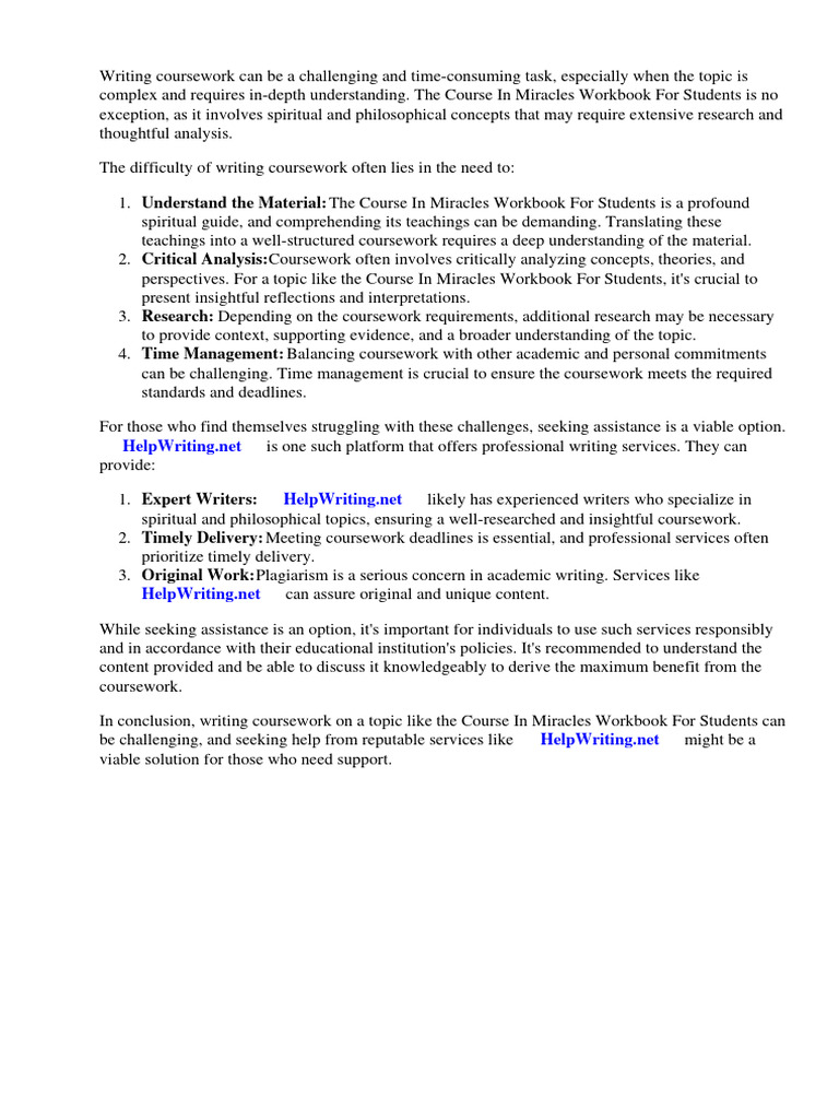 Course in Miracles Workbook For Students | PDF | Jesus | Books