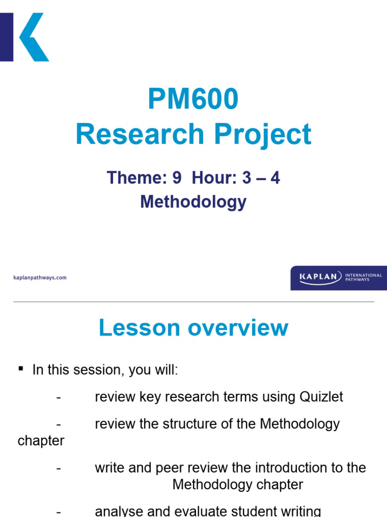 Structuring the Methodology Chapter | PDF | Methodology | Quantitative ...