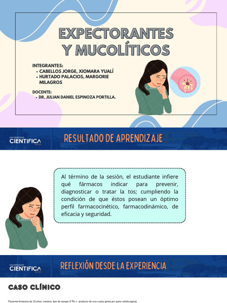 Expectorantes y Mucolíticos: Guía Clínica | PDF | Tos | Excreción