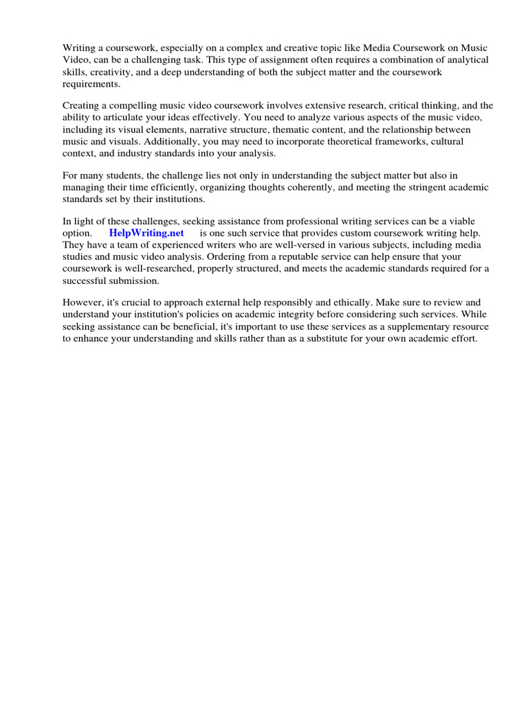 Media Coursework Music Video | PDF