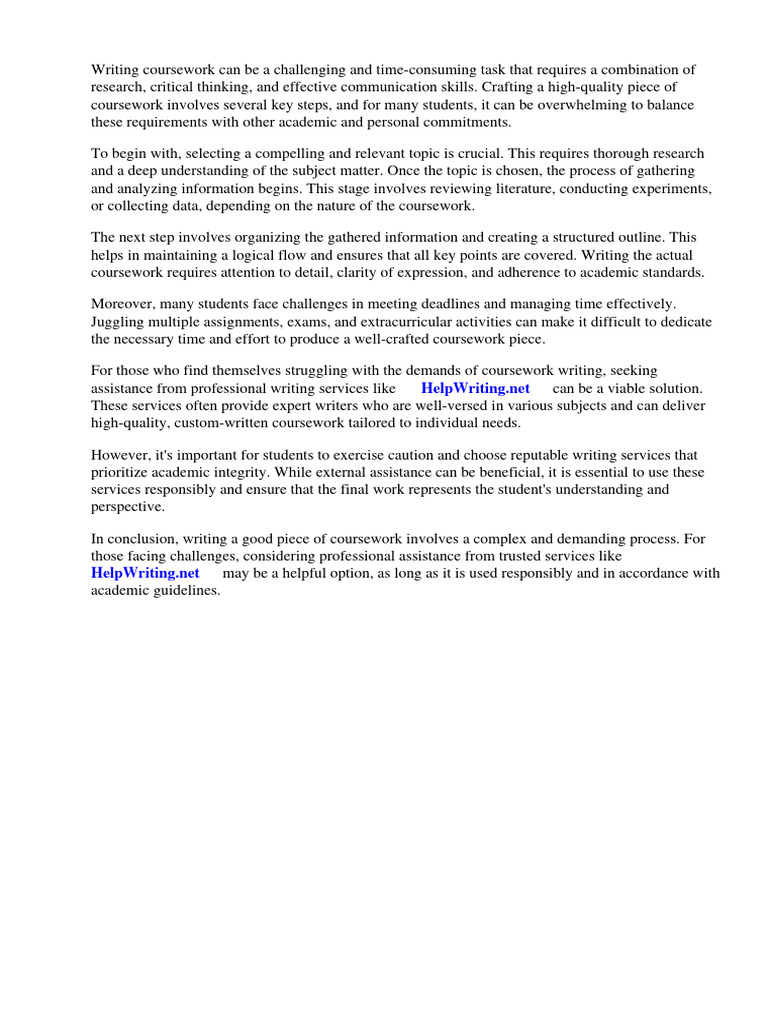 How To Write A Good Piece of Coursework | Download Free PDF | Nursing ...